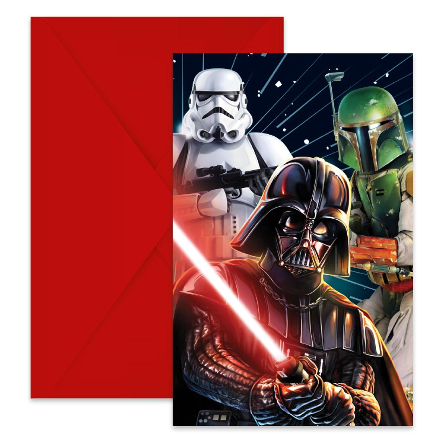 STAR WARS GALAXY - 6 FSC PAPER INVITATIONS & ENVELOPES | HL Großhandel