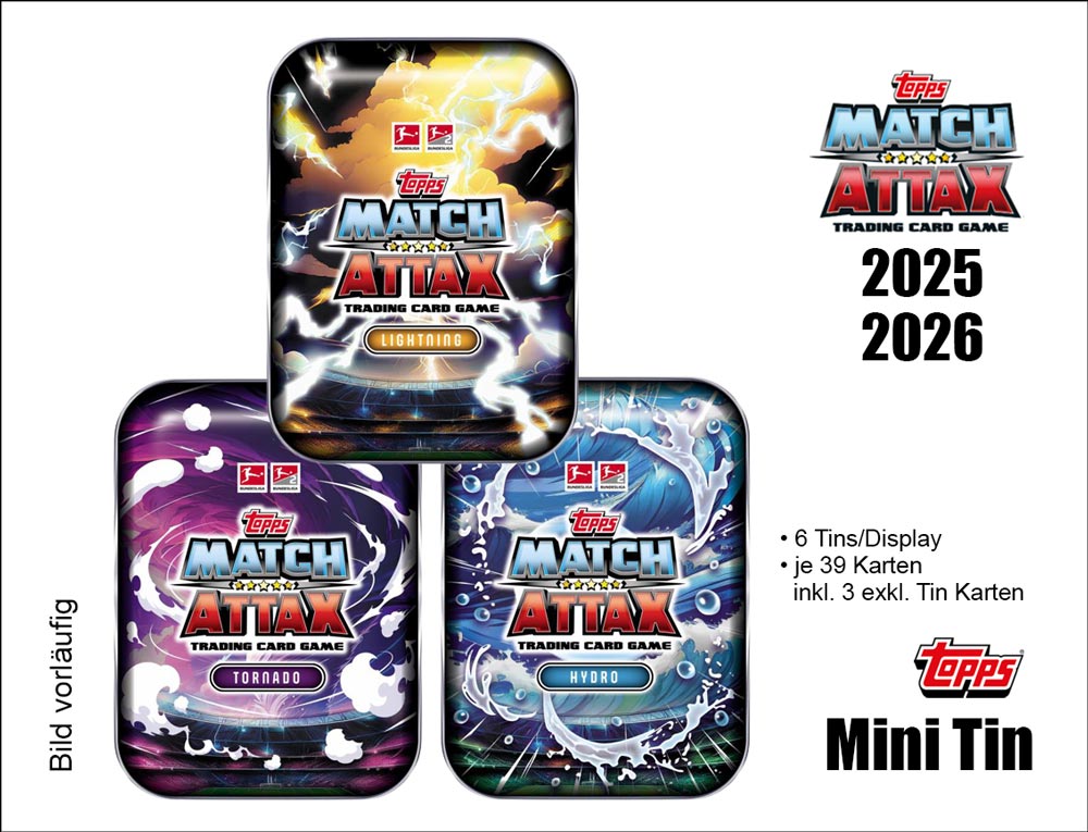 Topps Match Attax Bundesliga 2025/2026 – MINI TIN - 3-fach sortiert ...
