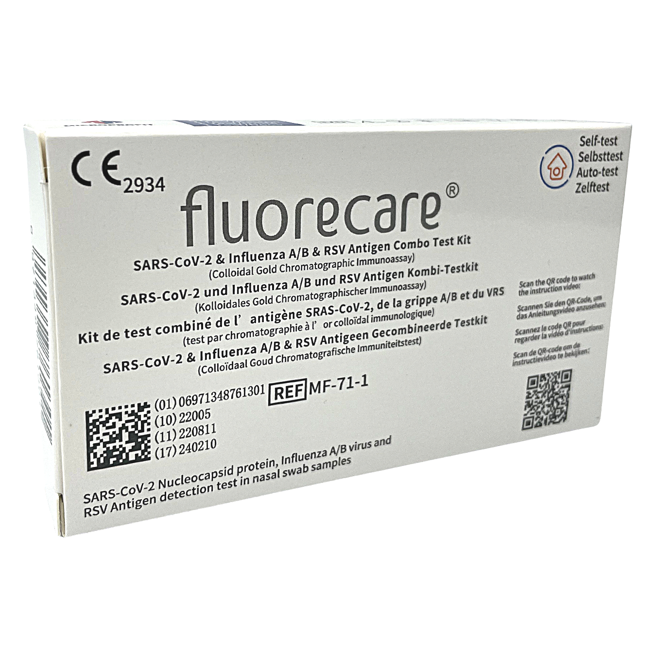 Fluorecare SARS CoV 2 Influenza A B RSV 4in1 Antigen Self Test