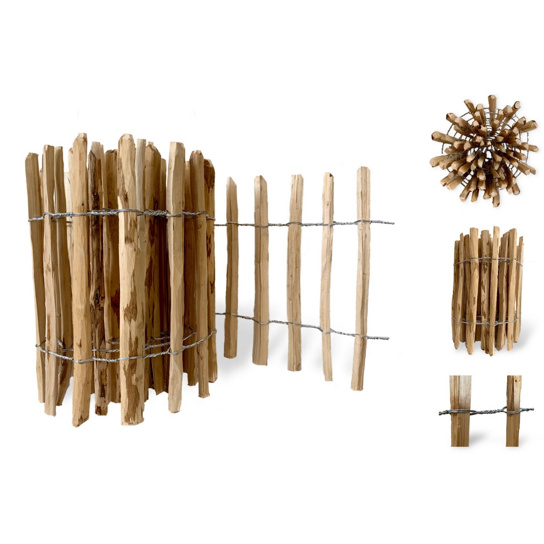 Floranica Hazelnut picket fence impregnated garden border fence panels ...
