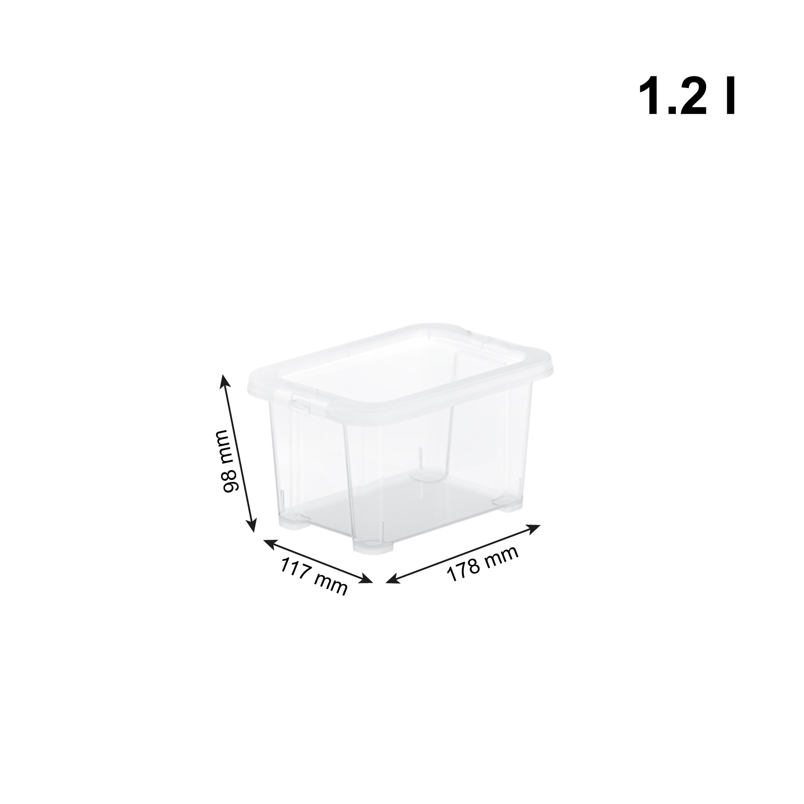 Set Box mit Deckel 1.2 l, 8 tlg. CORE BASIC – Rotho