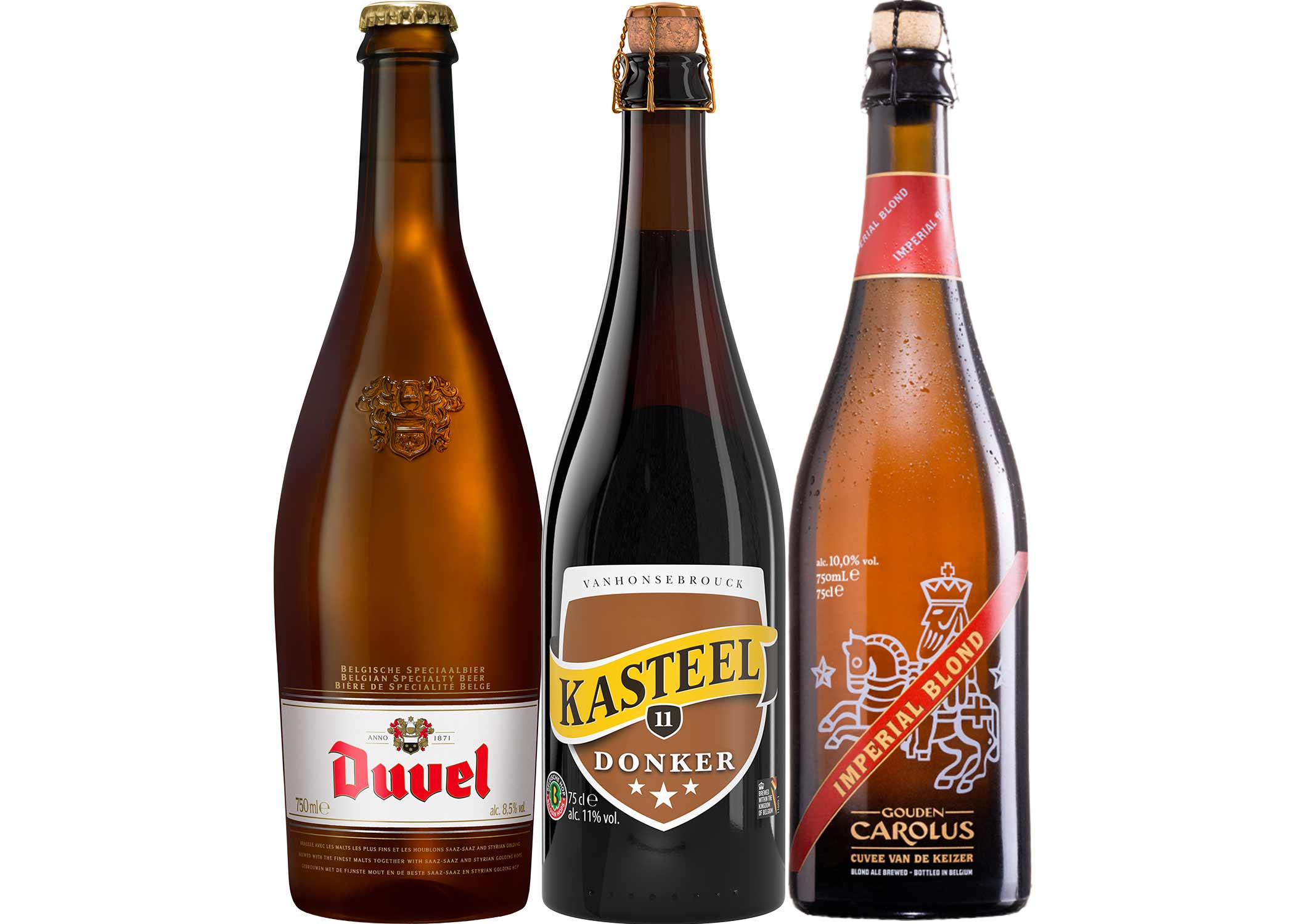 Belgisches Starkbier Paket mit 3 großen Bierflaschen je 0,75 l