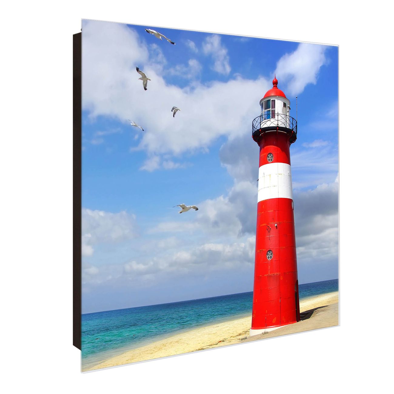 Schlüsselkasten Glas Motiv Leuchtturm Westkapelle | banjado