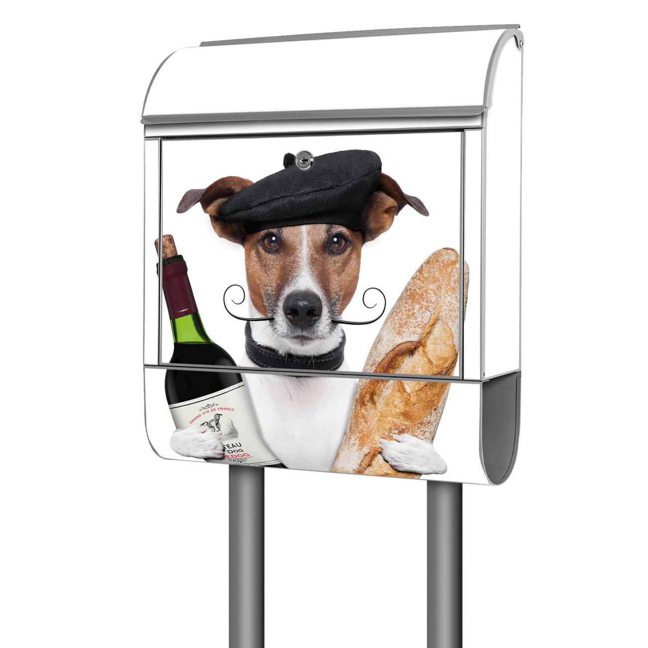 Standbriefkasten Stahl Franzose Jack Russel | banjado