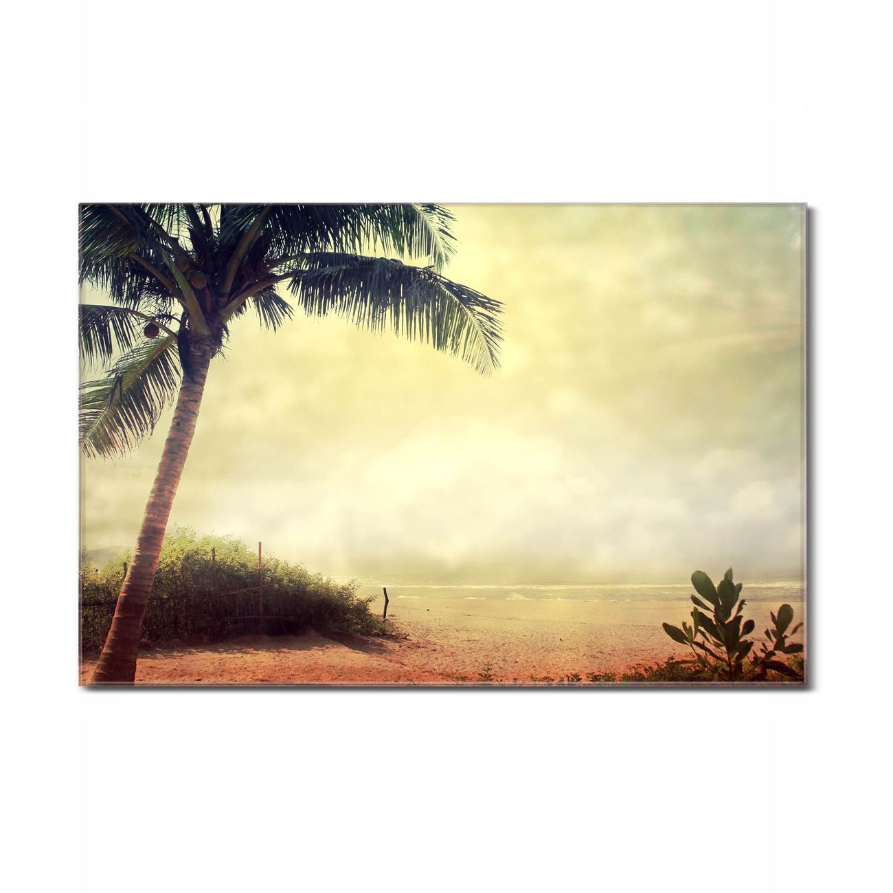 Einzigartiges Wandbild im Querformat Palme am Strand | banjado