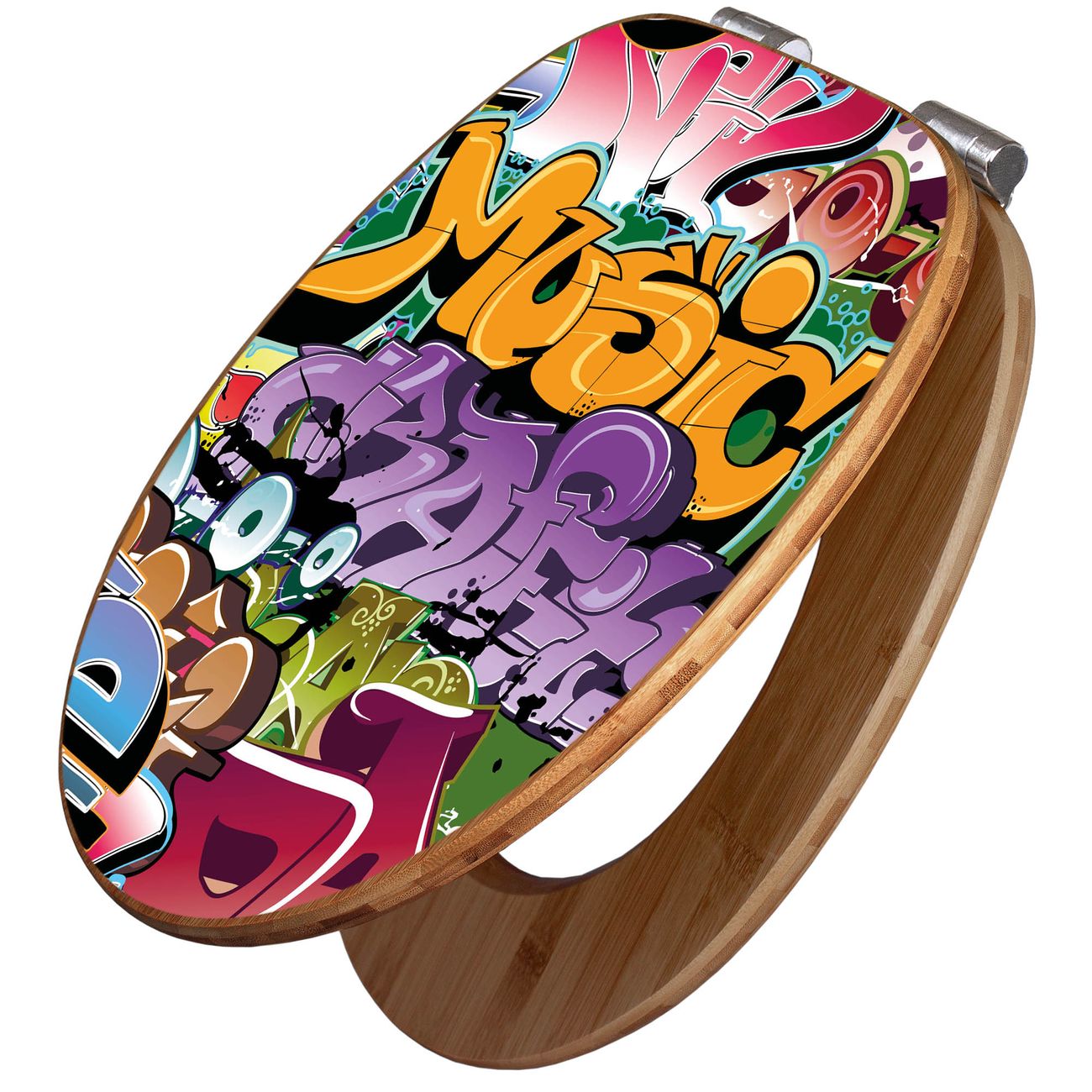 Design WC-Sitz Bambus Absenkautomatik Motiv Graffiti | banjado