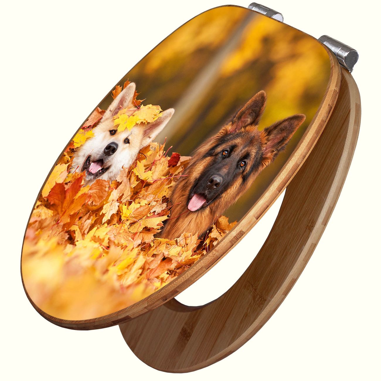 Design WC-Sitz Bambus Absenkautomatik Motiv Wayne und Wanda | banjado