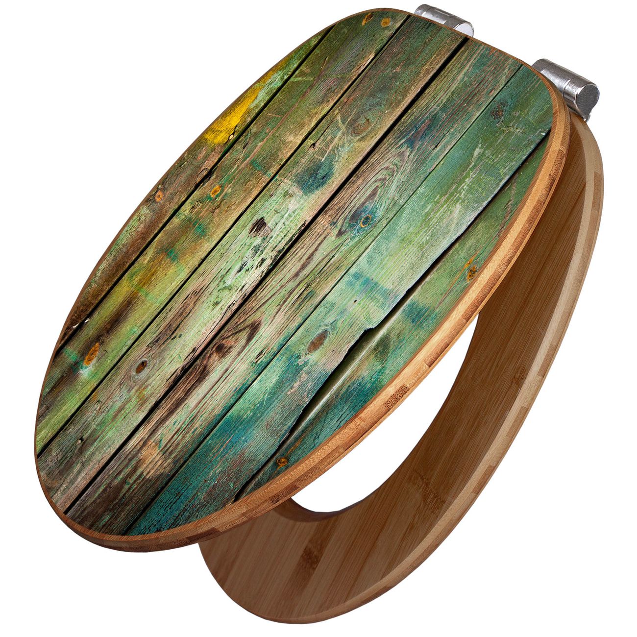 Design WC-Sitz Bambus Absenkautomatik Motiv Grünes Holz | banjado