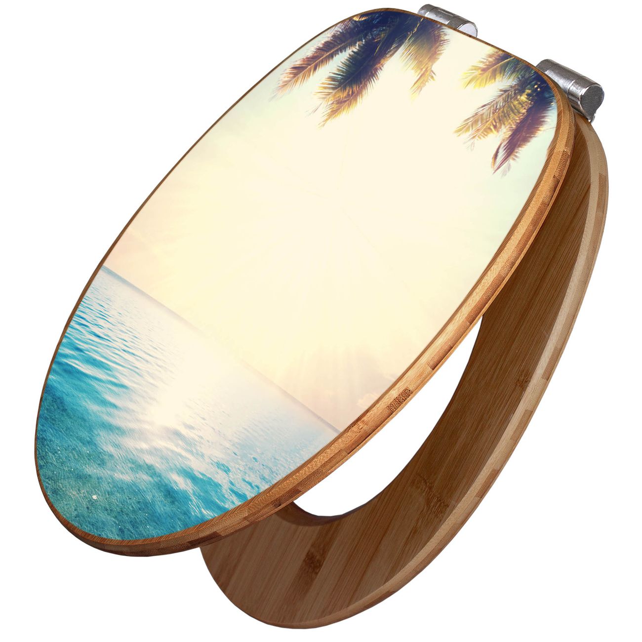 Design WC-Sitz Bambus Absenkautomatik Motiv Paradis | banjado