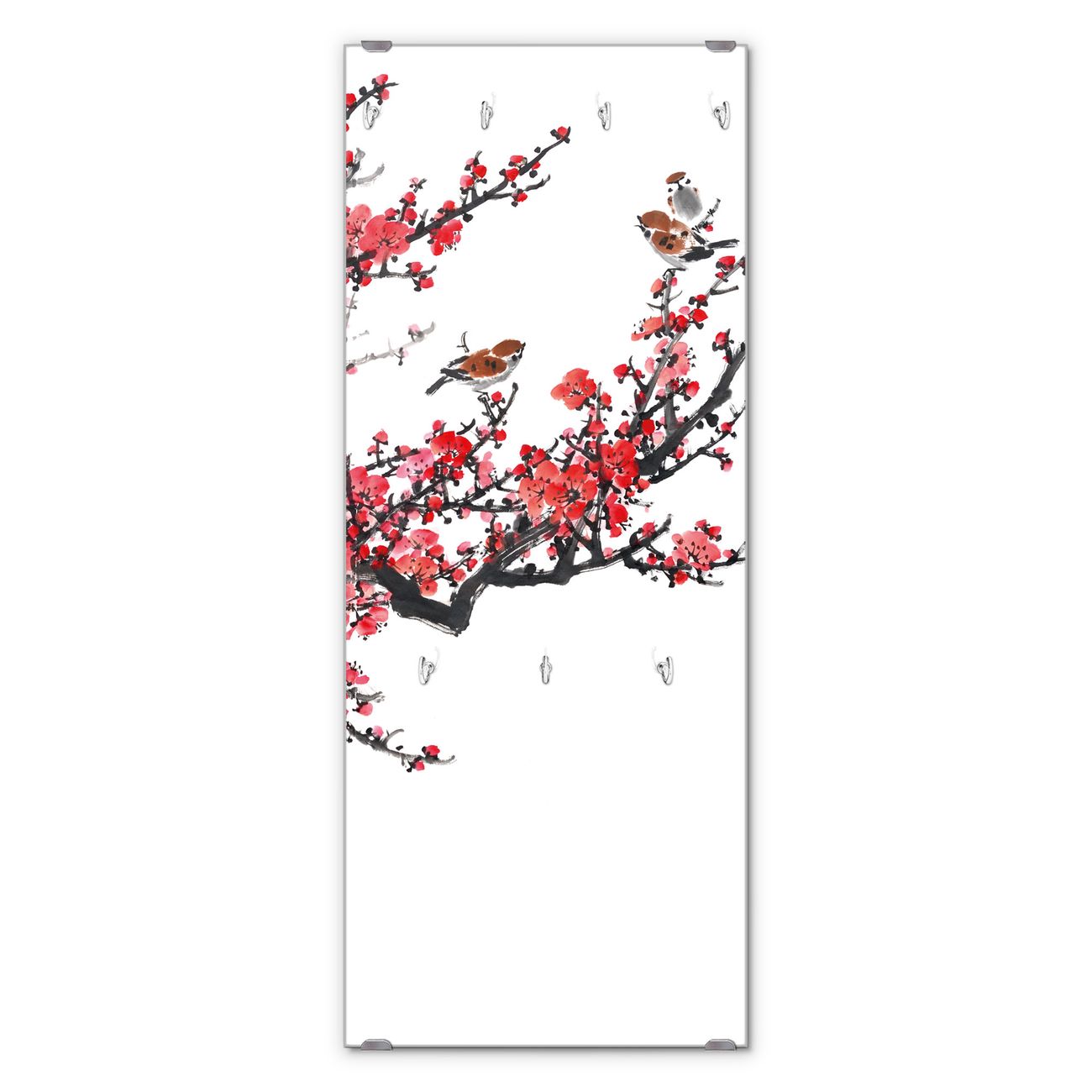 Flurgarderobe Glas 50x125cm Motiv Japanische Blüten 1 | banjado