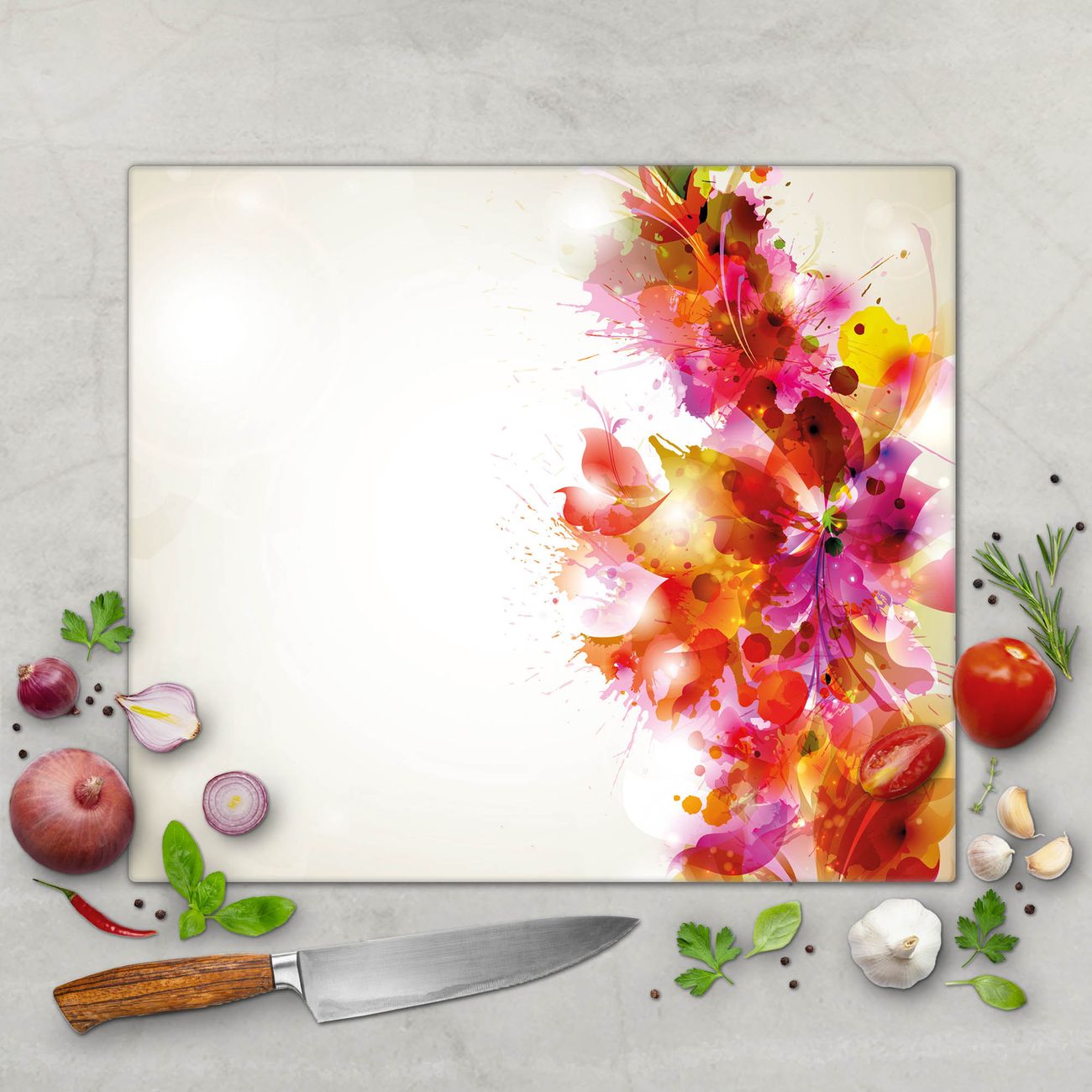 Schneidebrett 1 und 2 teilig Motiv Pink Explosion | banjado