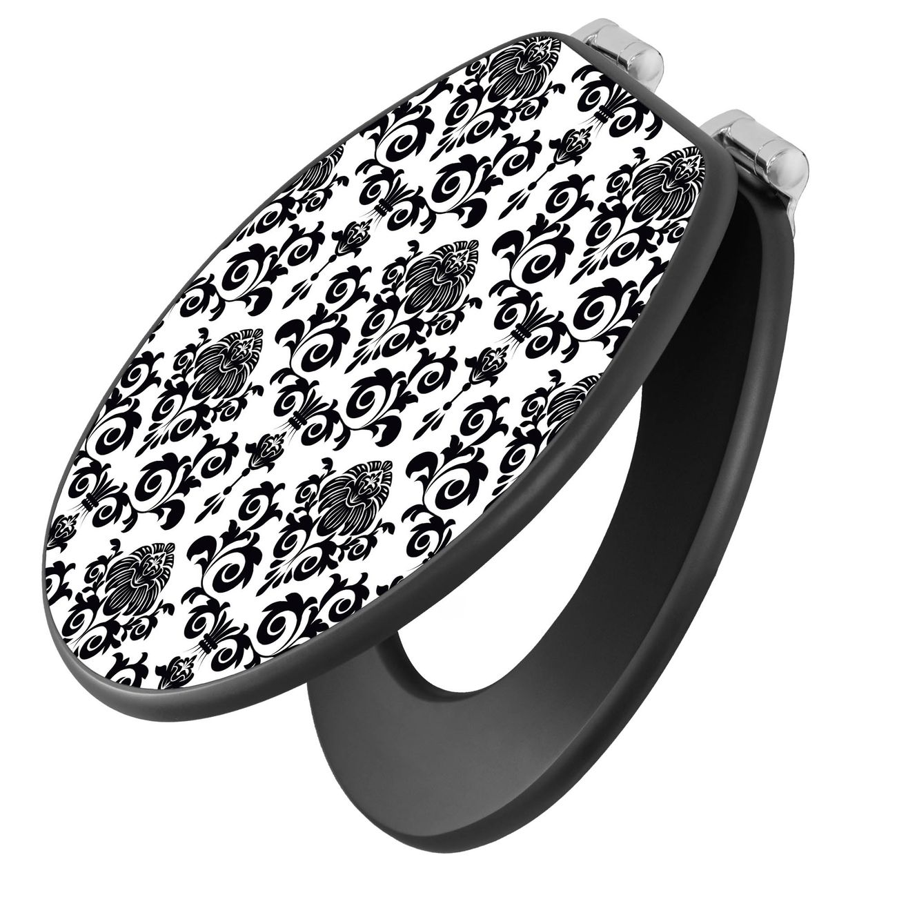 WC Sitz Anthrazit mit Absenkautomatik Motiv Barock | banjado