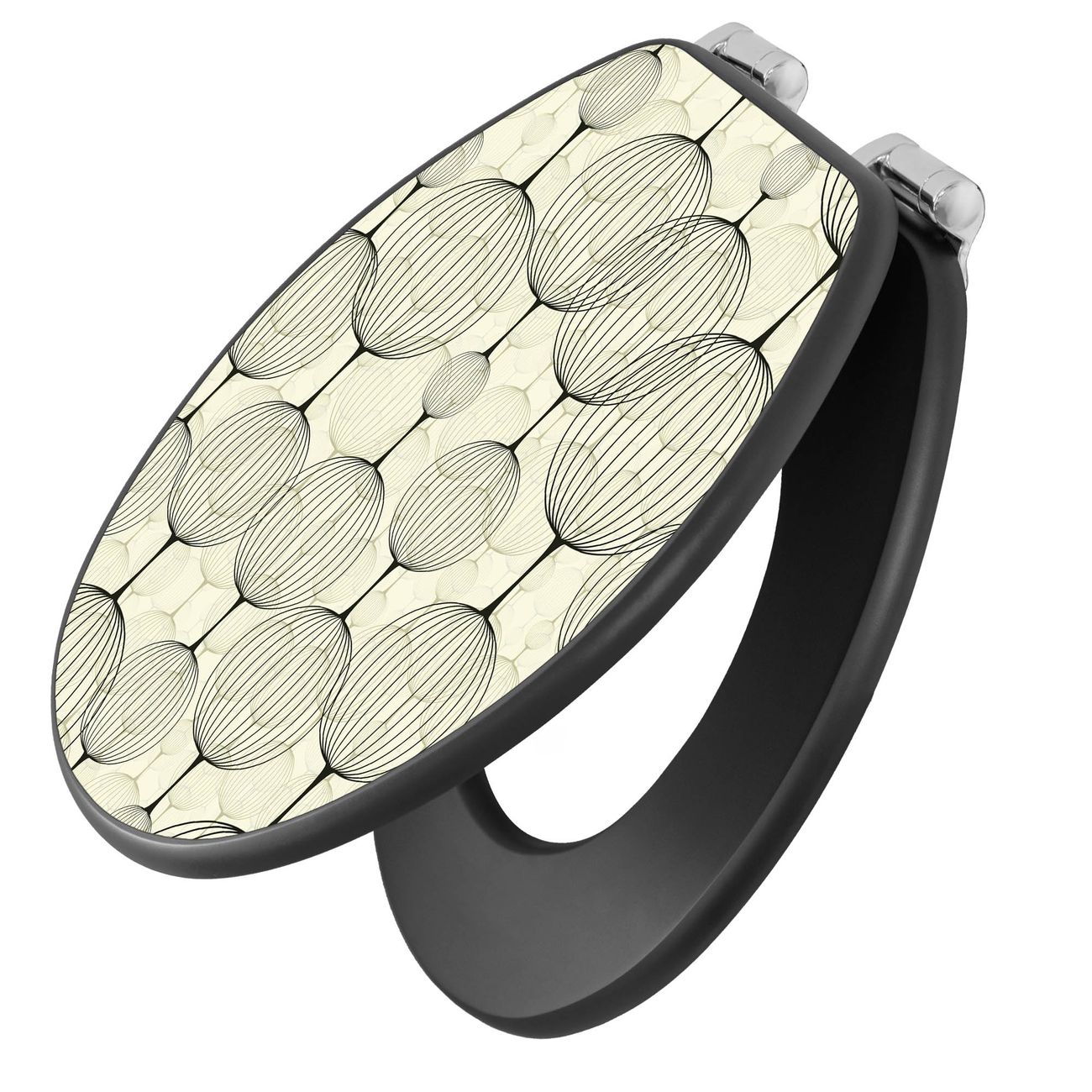 WC Sitz Anthrazit mit Absenkautomatik Motiv Lampions | banjado