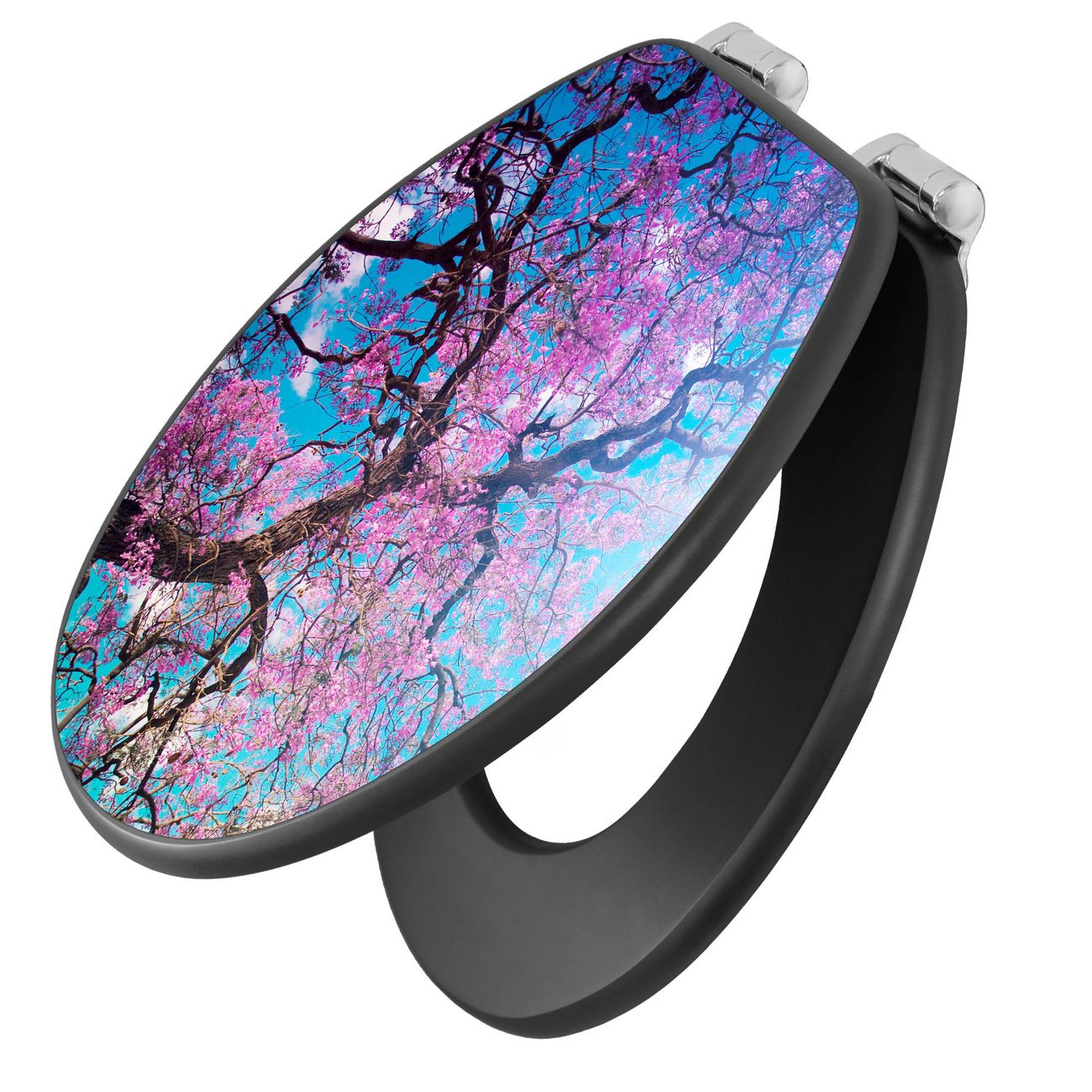 WC Sitz Anthrazit mit Absenkautomatik Motiv Baumkrone 2 | banjado