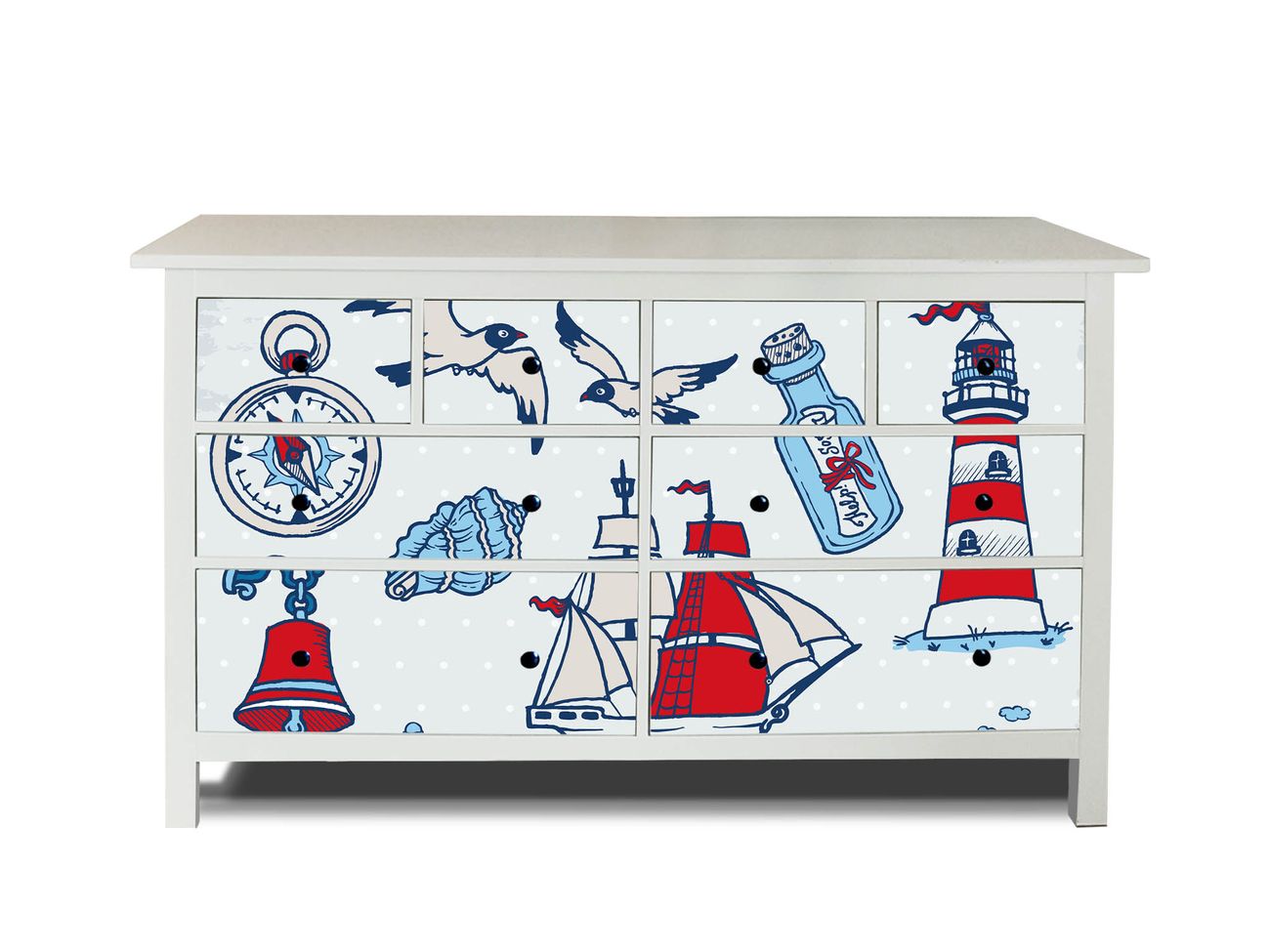 Möbelsticker für Ikea HEMNES Motiv Schiff Ahoj | banjado