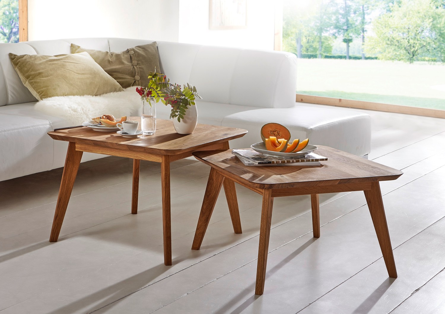 Zweisatztisch Wildeiche Geölt Eckig | Natur24