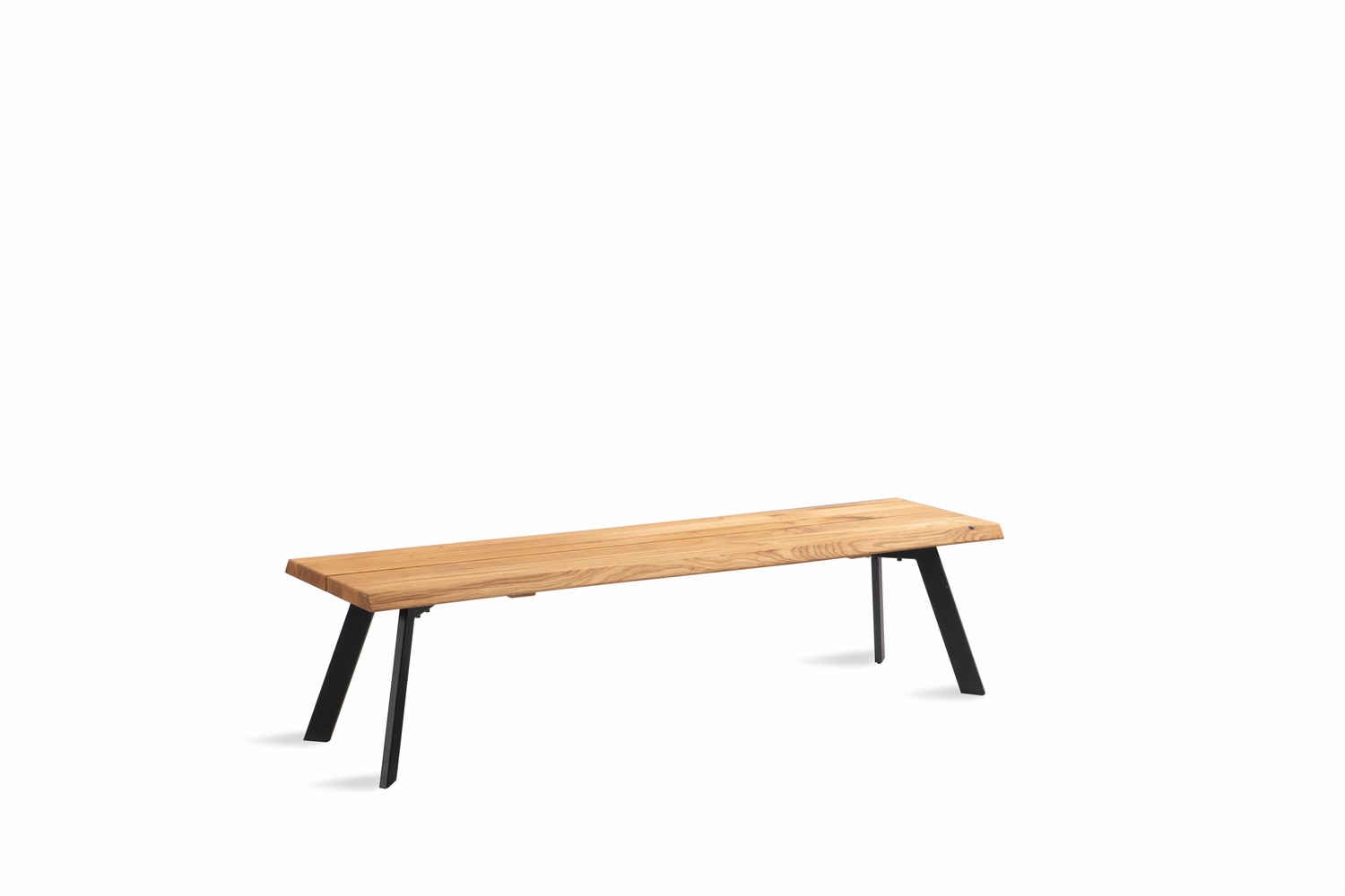 Bank Vig 220 cm mit Baumkante Wildeiche Massiv Geölt | Natur24