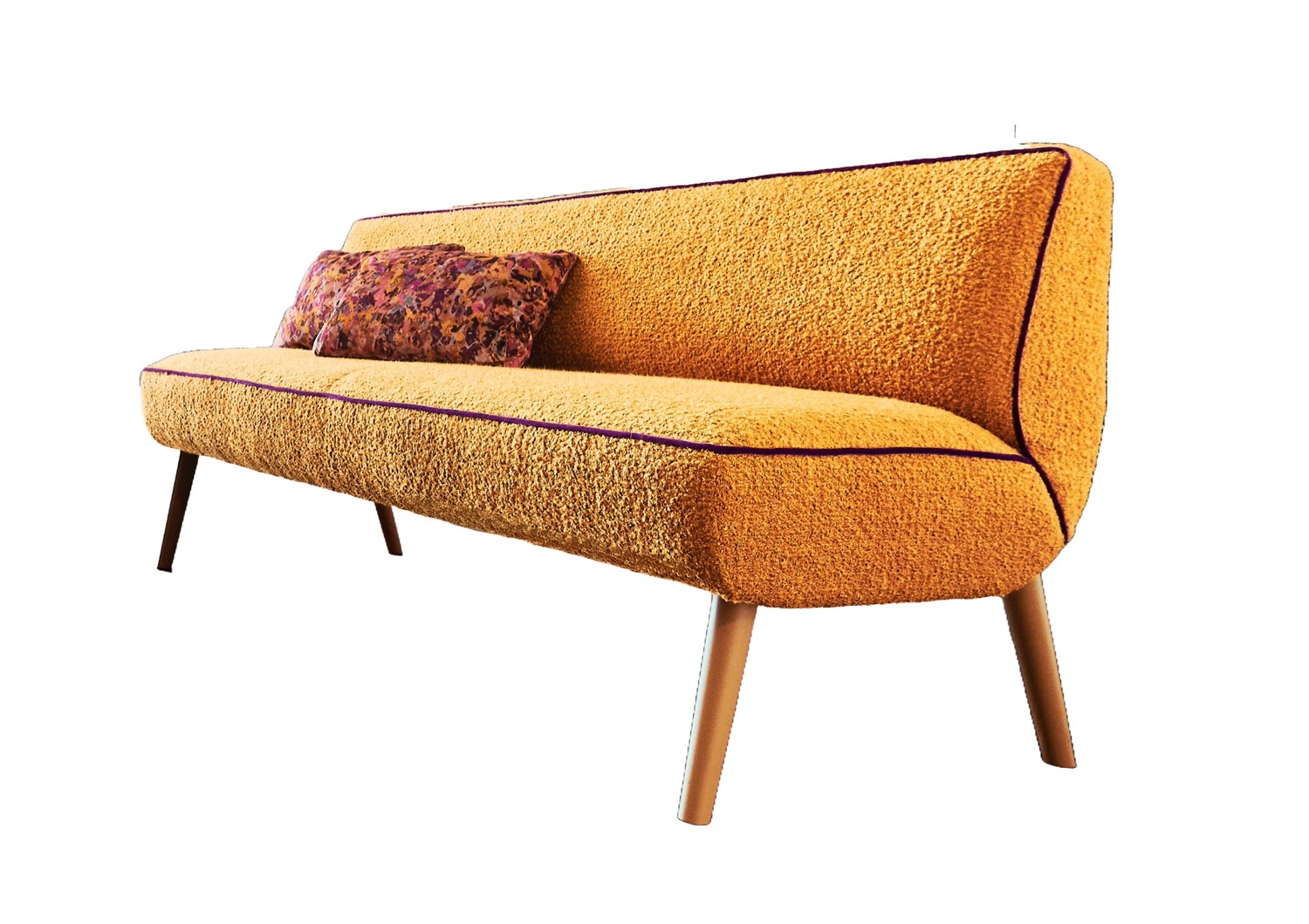 Tischsofa Küchensofa Kanda 180x73 Gelb Violett | Natur24