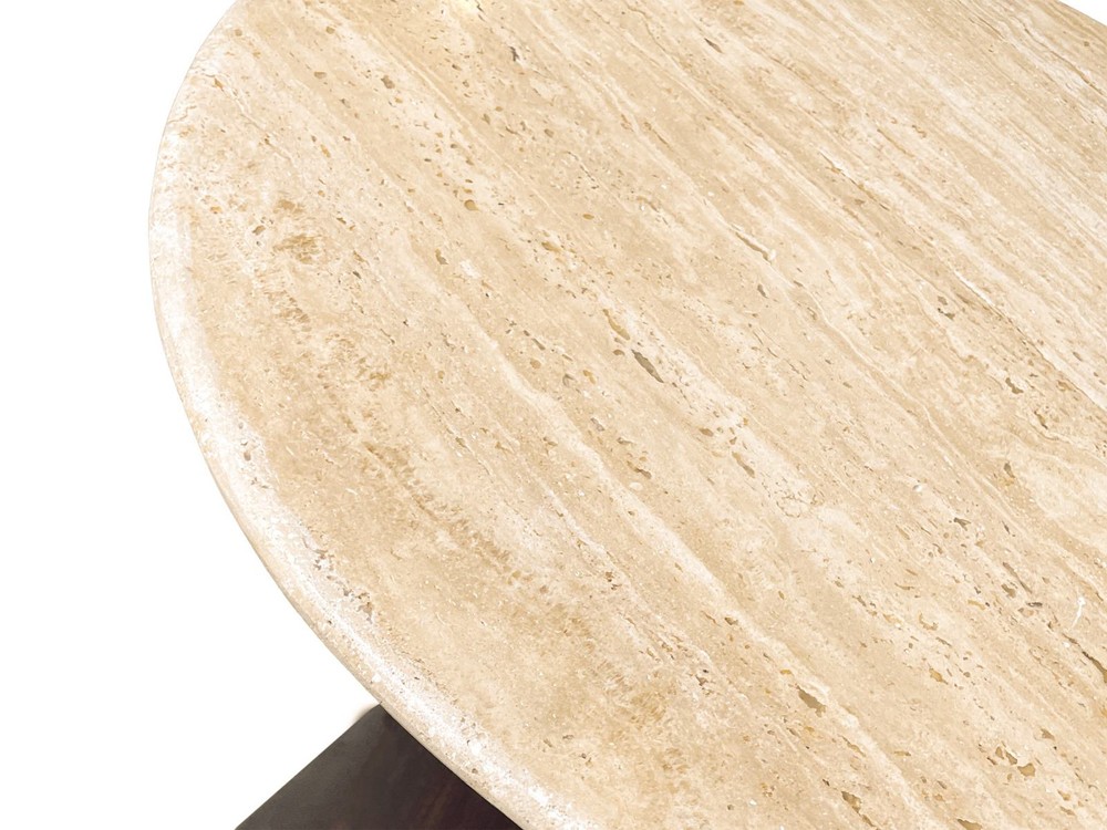 Brix Valentino Round 45cm aus Mongoholz und Travertin | Natur24
