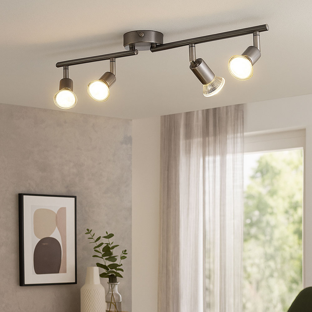 LED ceiling spotlight silver, movable spots, L 60 cm | ETC Shop: lamps ...