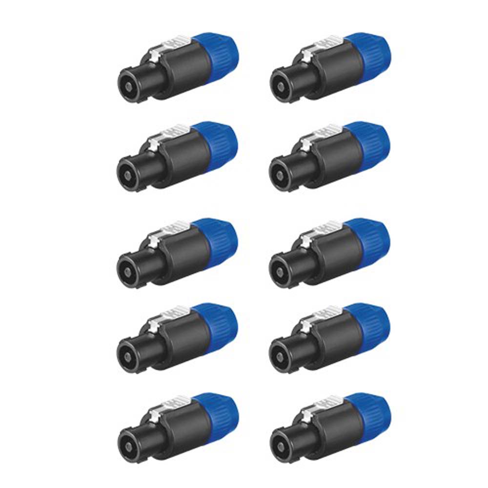 Set of 10 PA speaker plugs Speaker cable plugs boxes 4-pin 50834_10er ...