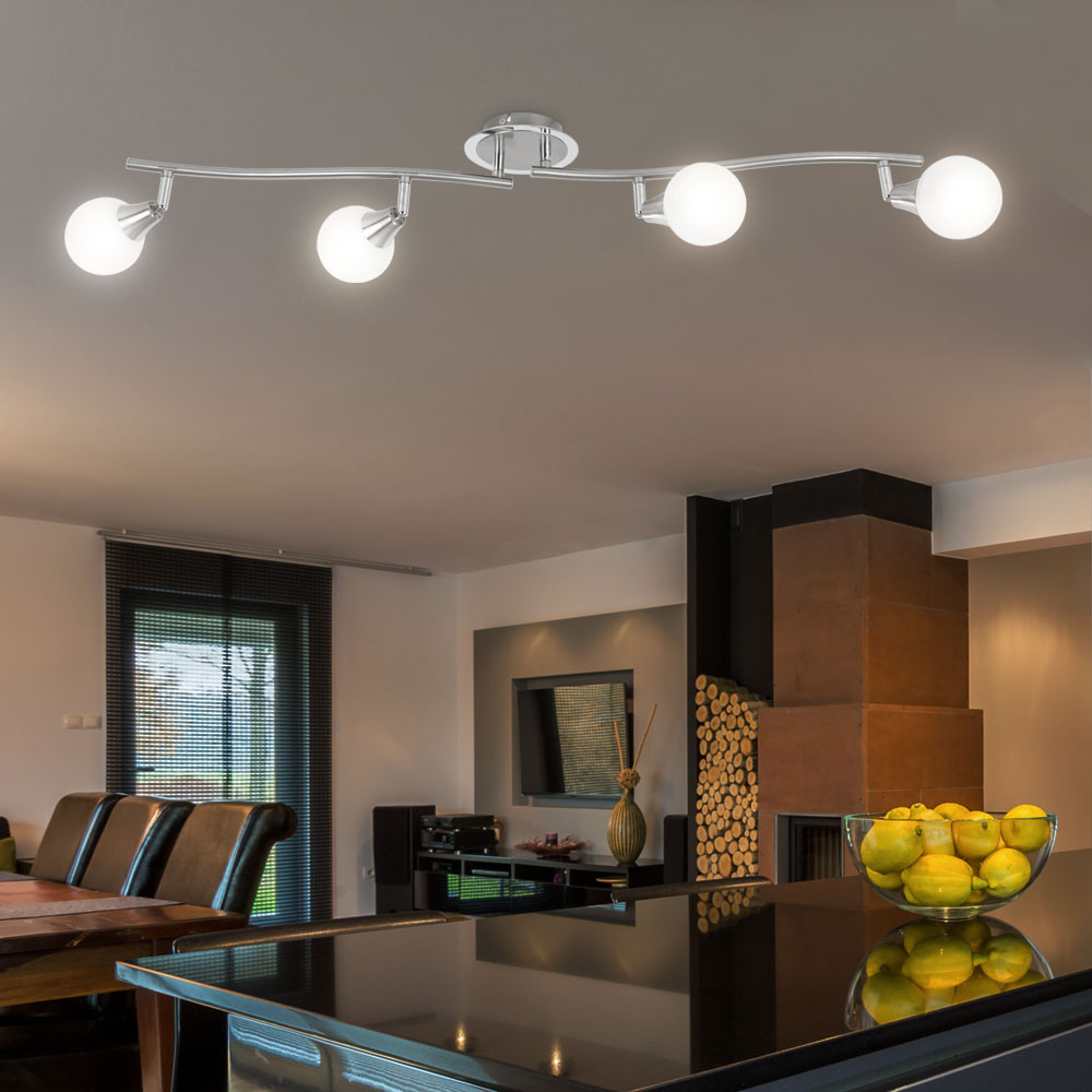 Elegant 4-leaf ceiling light lamp dining room chrome movable Globo DORA ...