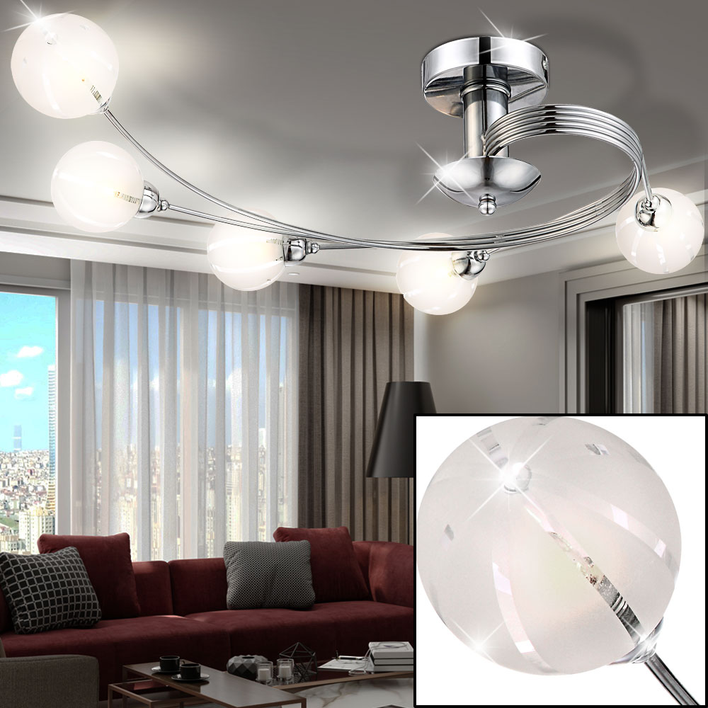 LED Design ceiling lamp glass ball light spot kitchen hallway lighting ...