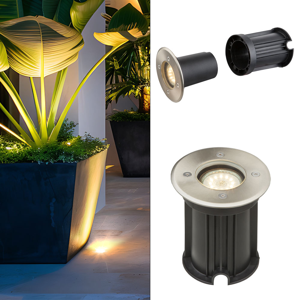 Einbaustrahler, Edelstahl, Glas, rund, STYLE II | ETC Shop