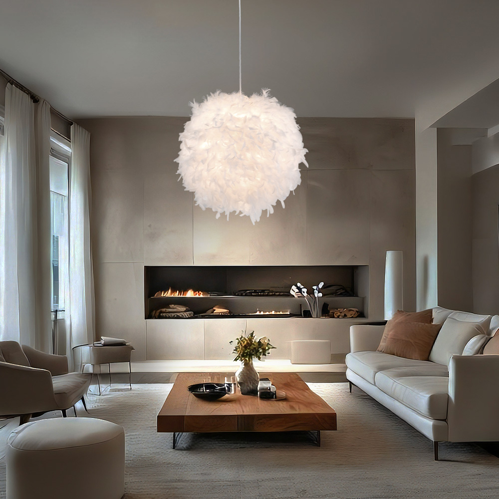 Pendant light hanging lamp light pendant lamp feather lamp bedroom lamp ...
