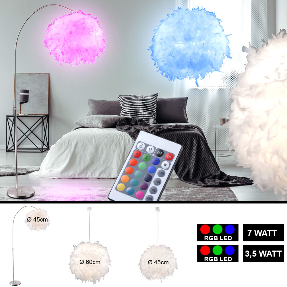RGB LED pendant and floor lamps with spring lampshades | ETC Shop ...