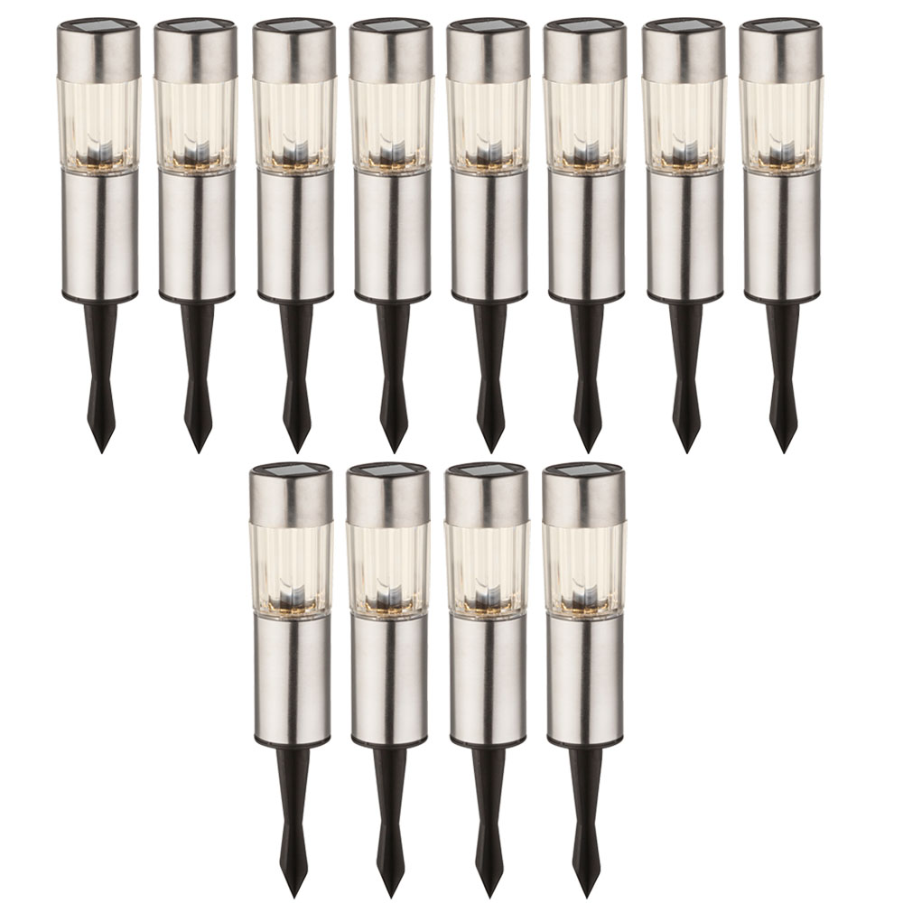 12 LED Edelstahl Solarlampen für den Außenbereich | MeineLampe