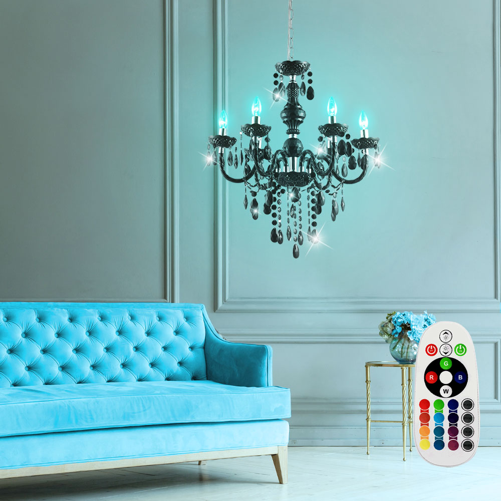 [Bundle] Hanging lamp chandelier remote control ceiling lamp black in a ...