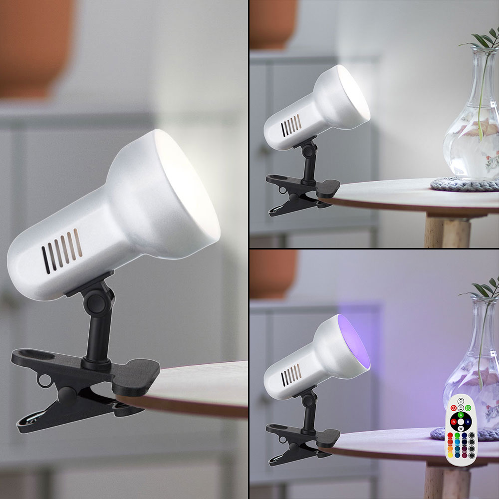 LED metal clamp spotlight dimmable lighting spotlight swiveling RGB ...