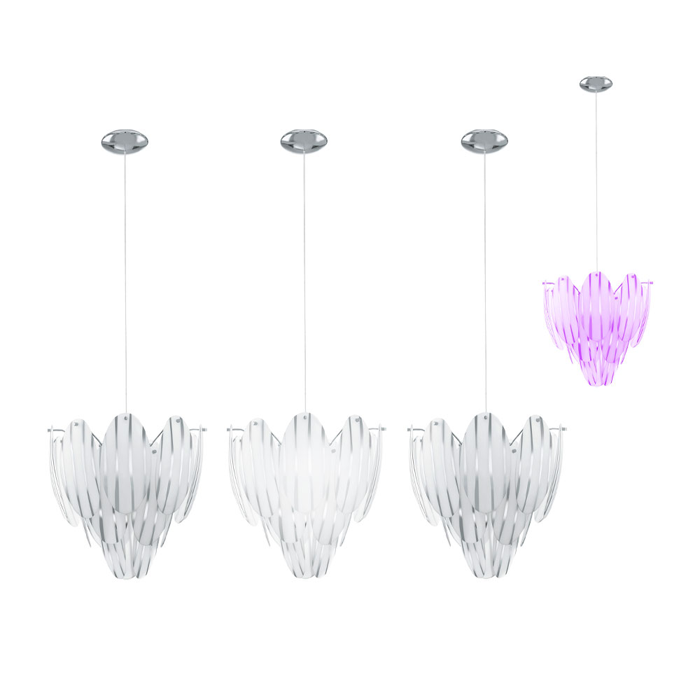 RGB LED pendant light made of chrome and glass with decor | ETC Shop ...