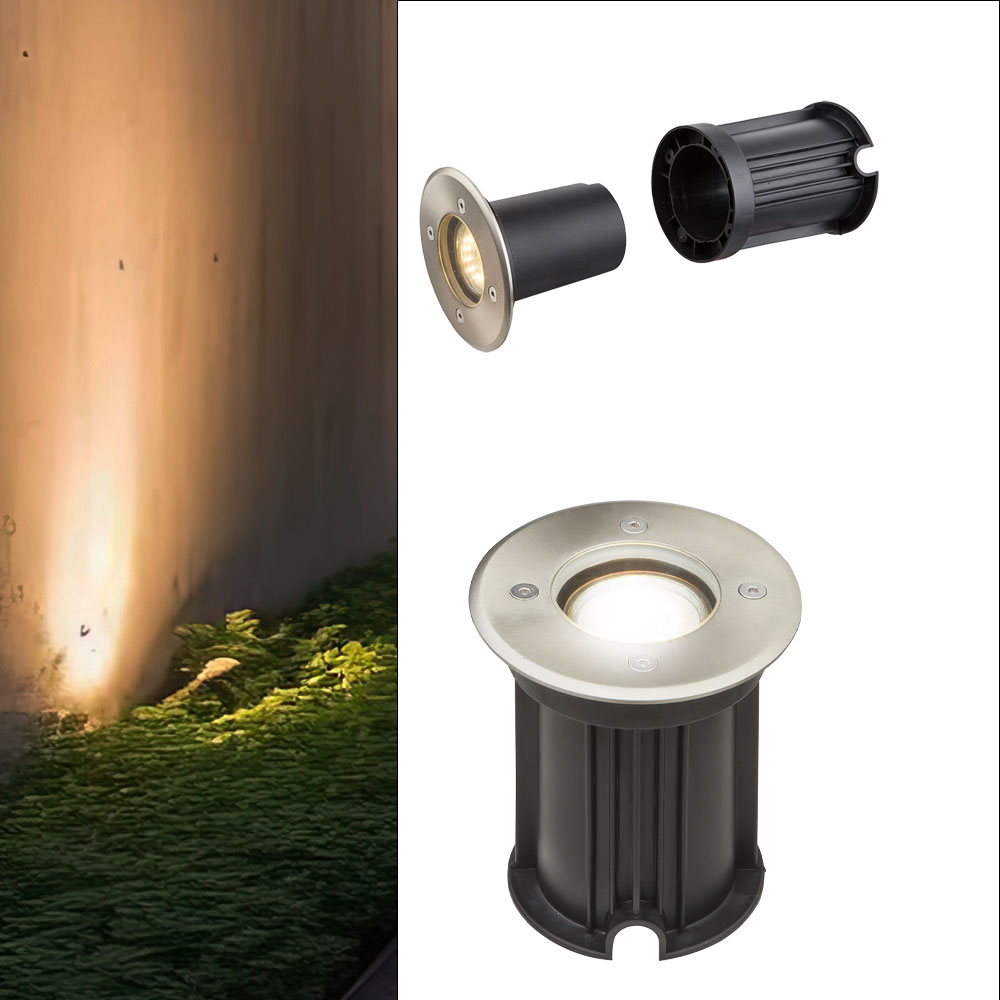 LED recessed floor spotlight, stainless steel, glass, clear STYLE | ETC ...