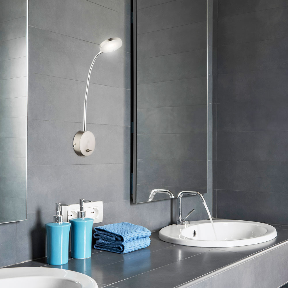 LED wall light flexo arm spotlight living dining room lamp hallway ...