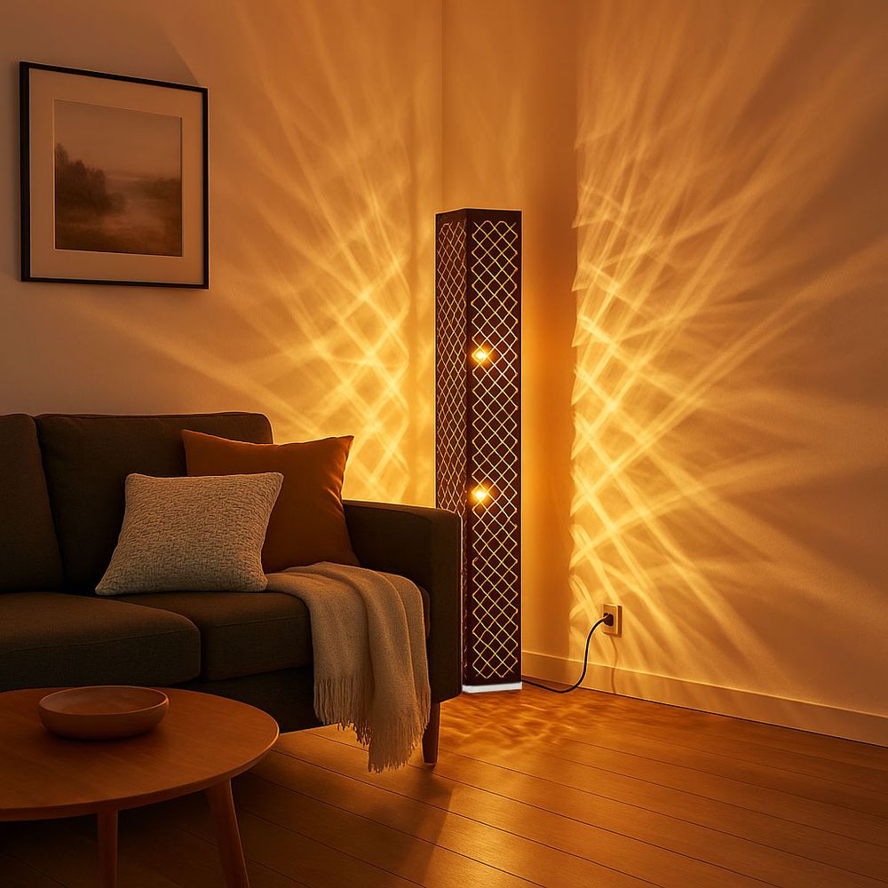 Textile floor lamp, black, gold leaf, H 118 cm | ETC Shop: lamps ...