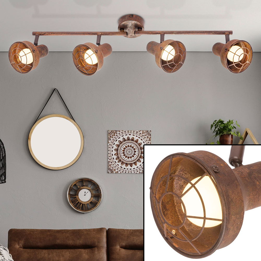 Vintage Decken Spot Lampe Wand Strahler beweglich Retro Rost Industrie Leuchte | eBay