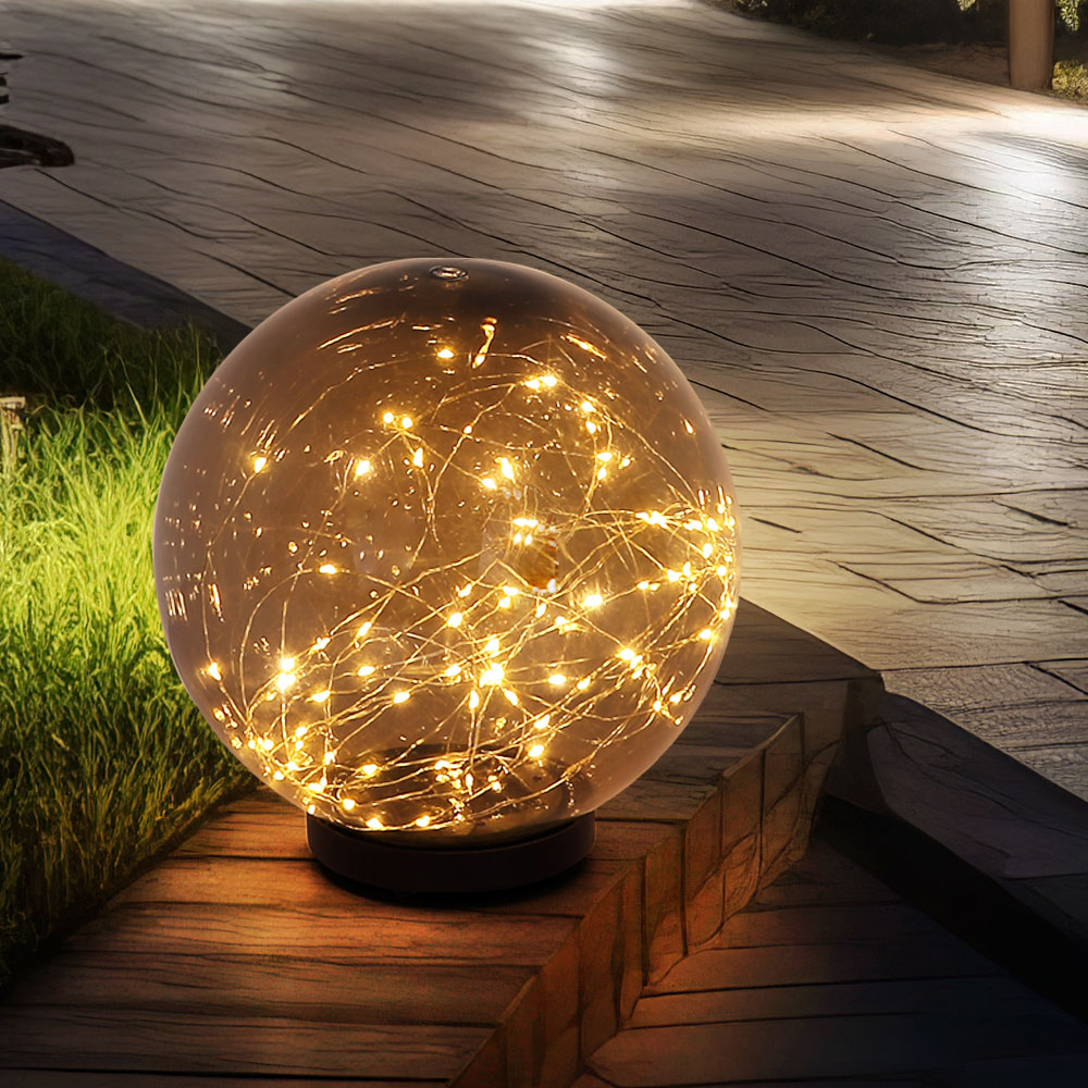 LED solar lamp, spherical shape, chain of lights, H 30 cm | ETC Shop ...