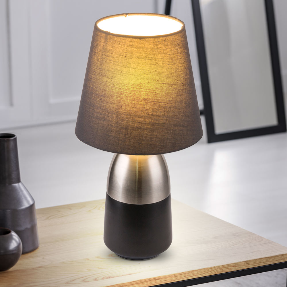 Design bedside table lamp black sleep living room textile touch reading ...