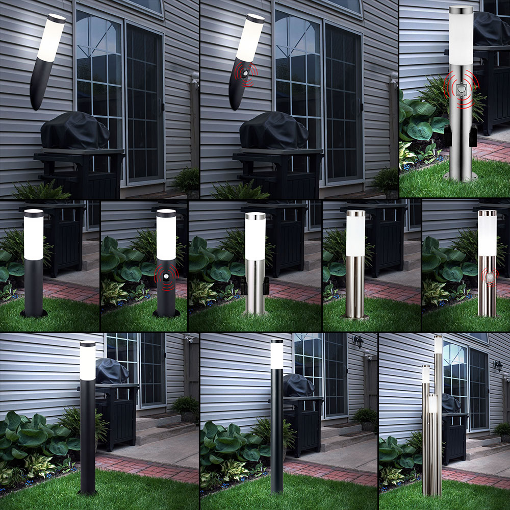 Wall socket light stainless steel sockets garden outside paths standing ...
