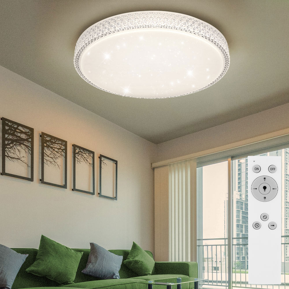 Ceiling light with remote control ceiling lamp dimmable crystals ...