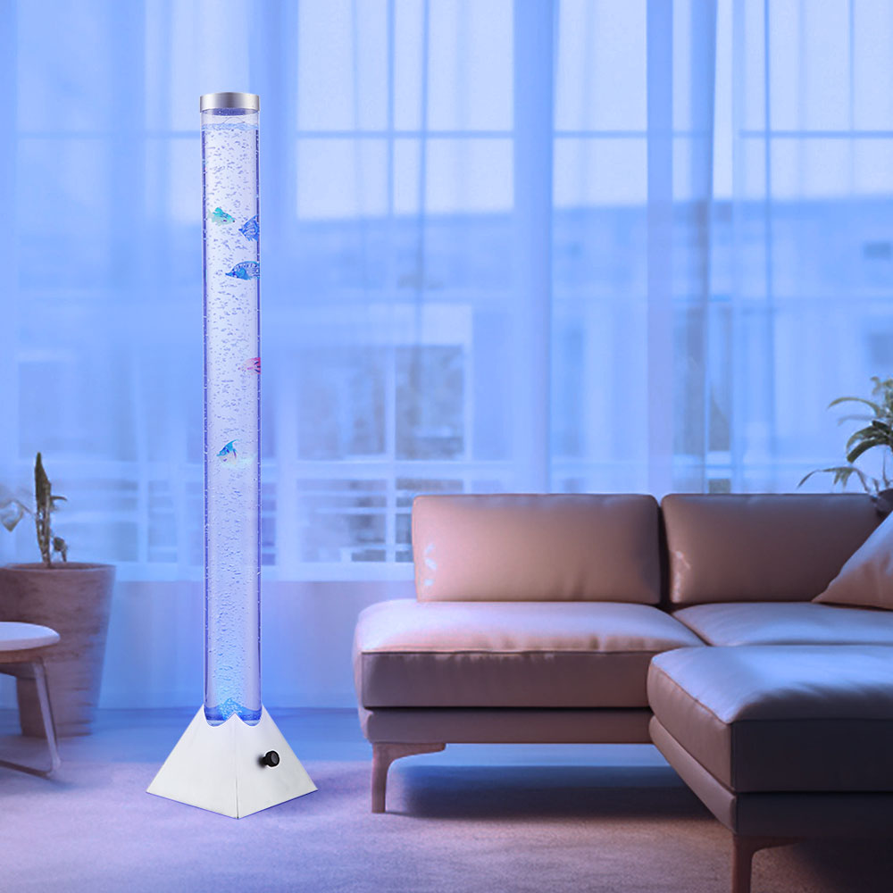 LED water column bubble column with five decorative fish RGB color ...