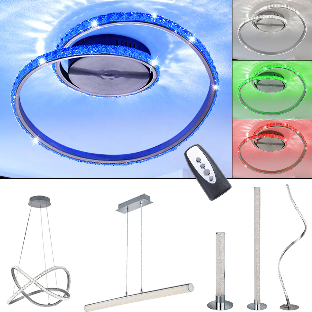 RGB ceiling spotlight standing hanging light remote control crystal ...
