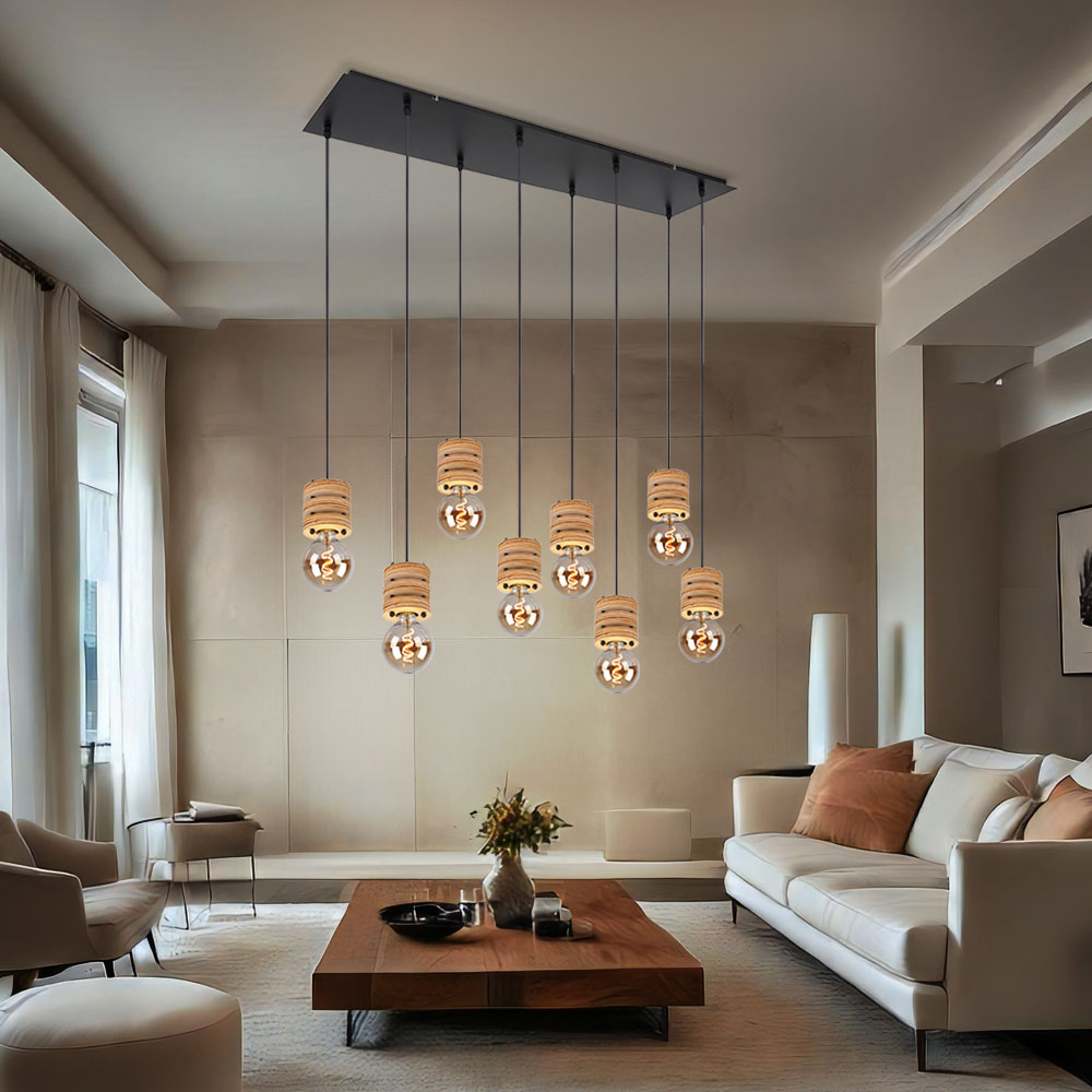 Suspended End Table From Ceiling Rattan Pendant Light 125 Cm