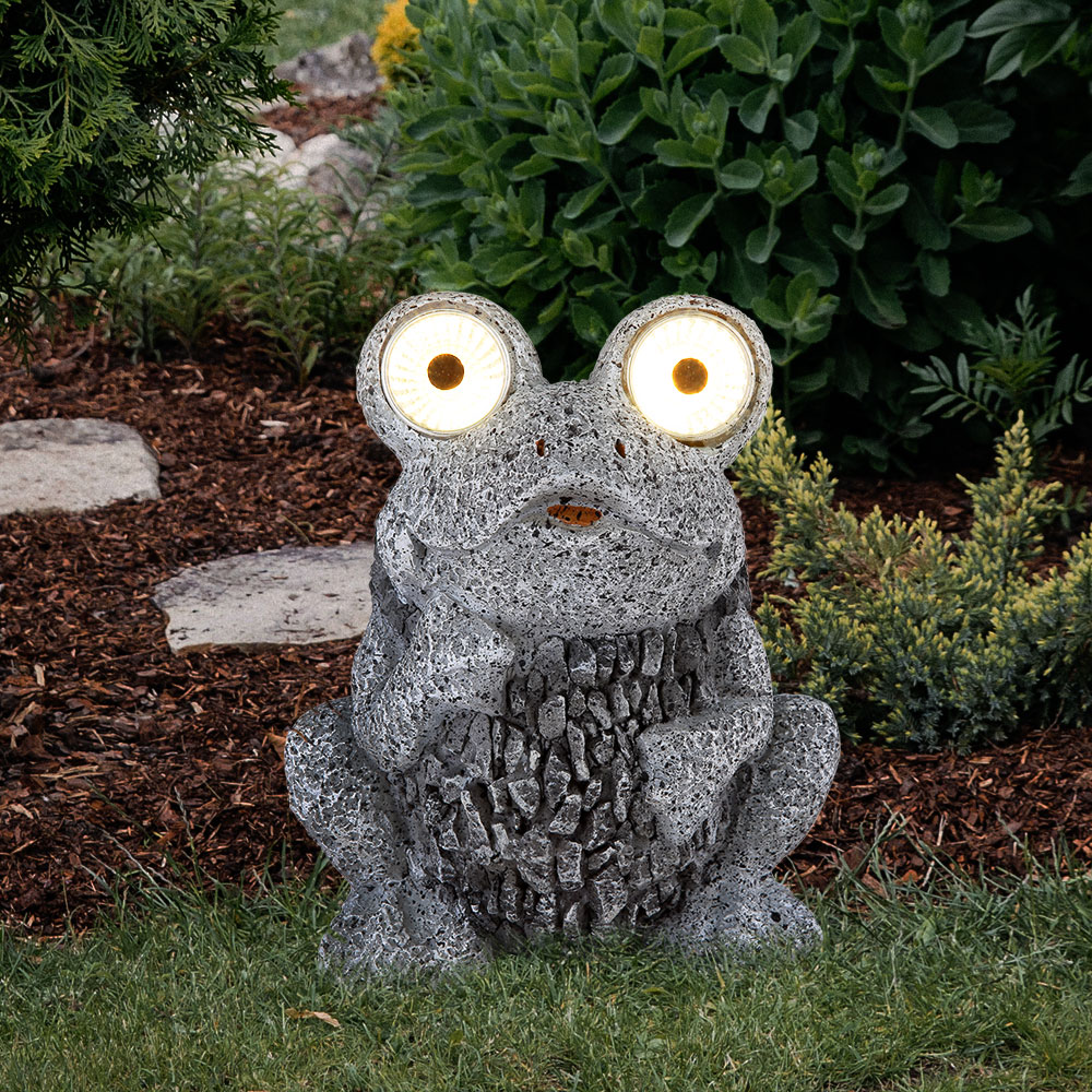 LED Solarleuchte, Frosch, grau, Höhe 21 cm | ETC Shop