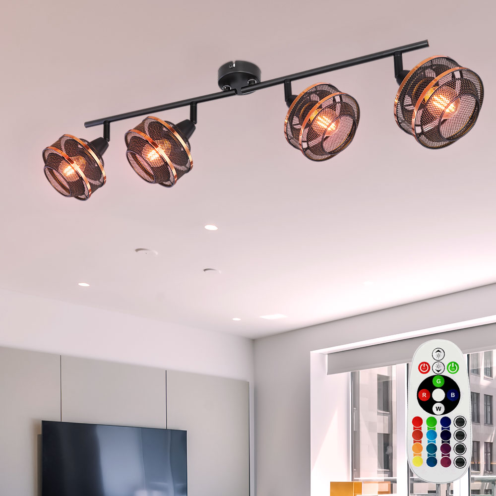 Spot de plafond, dimmable avec télécommande, lampe de salon, barre de ...