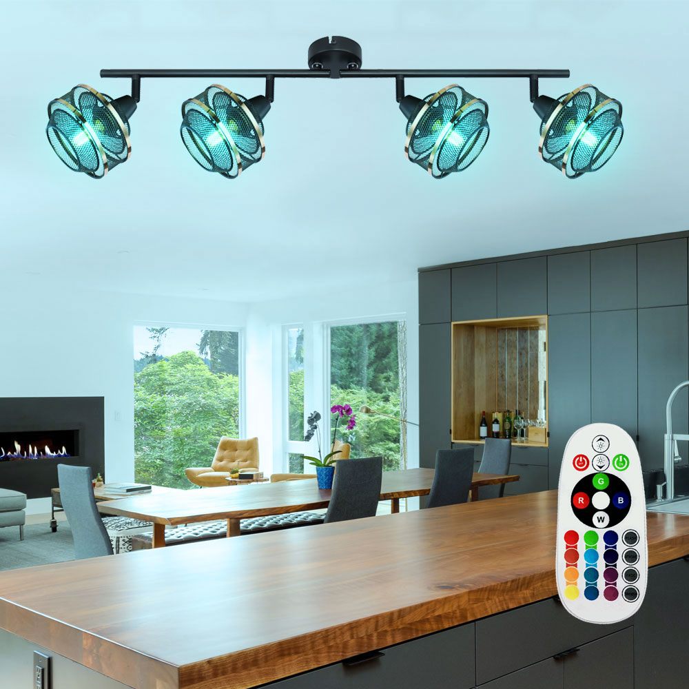 Ceiling spotlight, dimmable with remote control, living room lamp, spot ...
