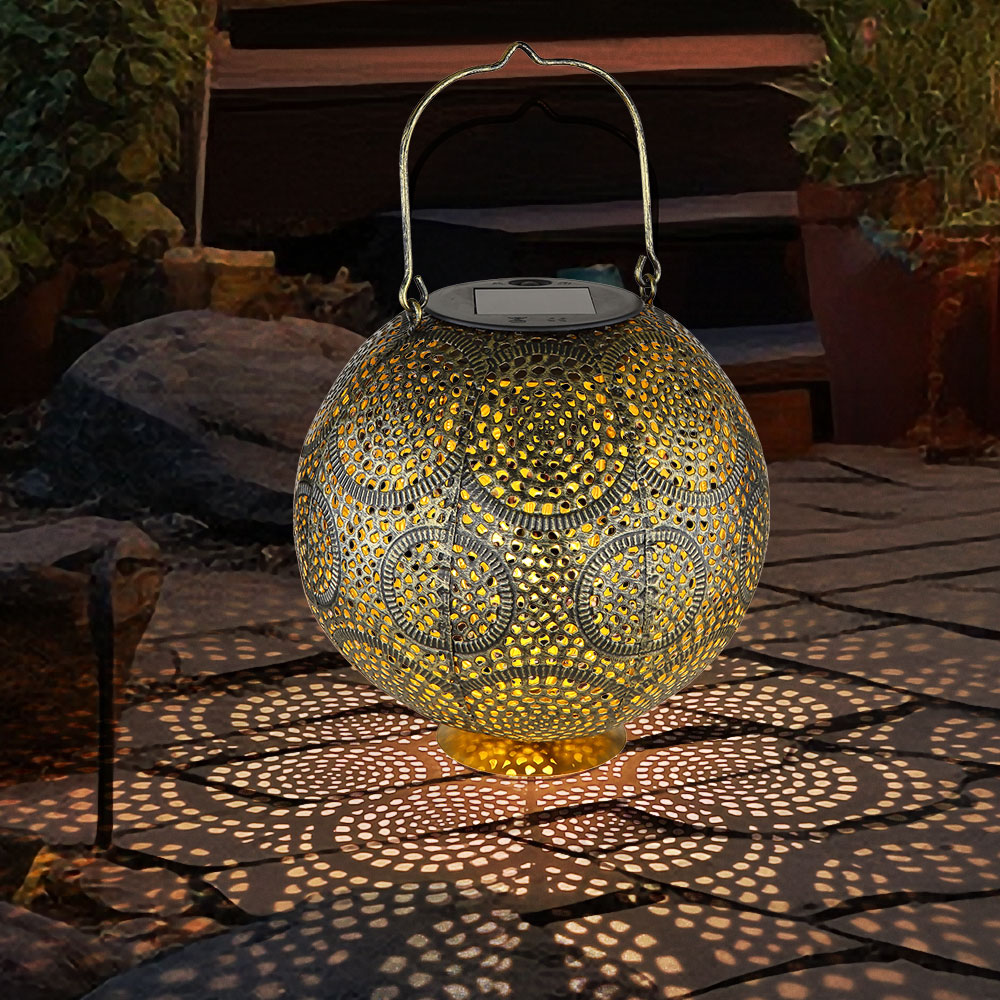 Moroccan Lanterns Outdoor Lights Hanging LED Firefly Garden Lantern