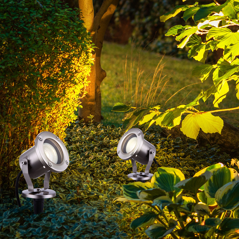 Garden light GU10 with ground spike outdoor spotlight Ground garden ...